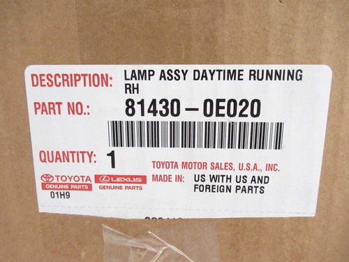 Genuine OEM Toyota 81430-0E020 Passenger Side DRL Daytime Running Lamp ...