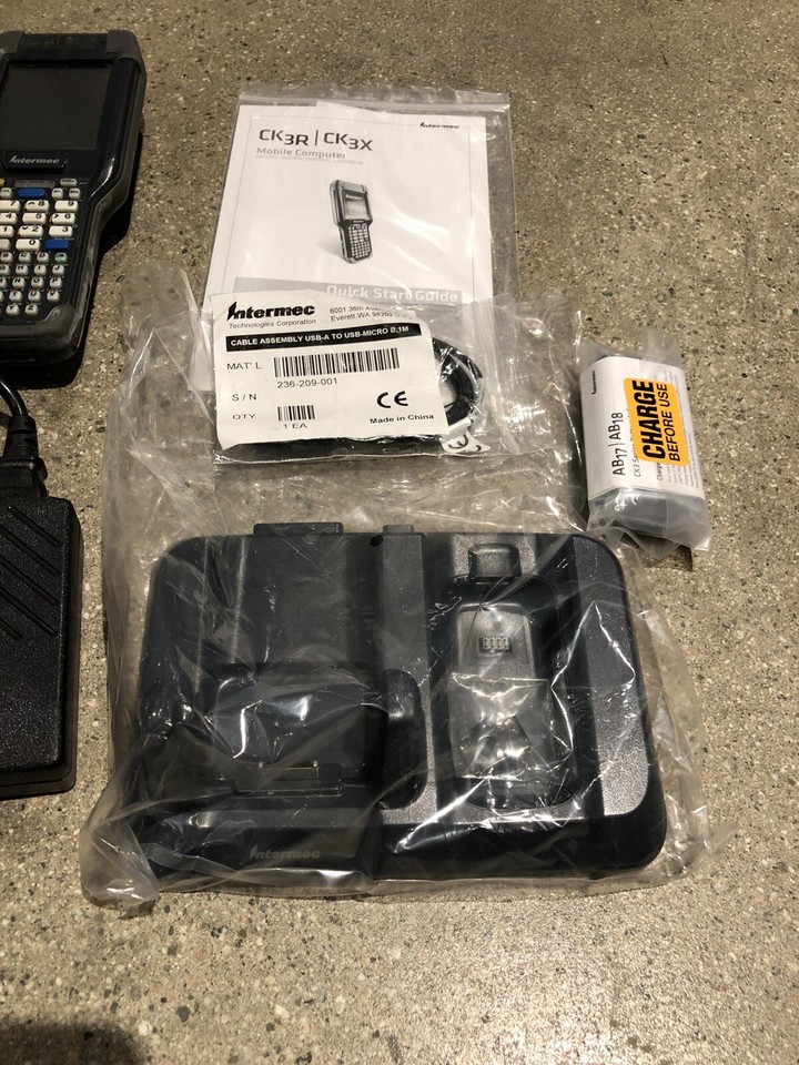 Intermec CK3X 1007CP02 Barcode Scanner + Charger + Battery + Micro USB ...