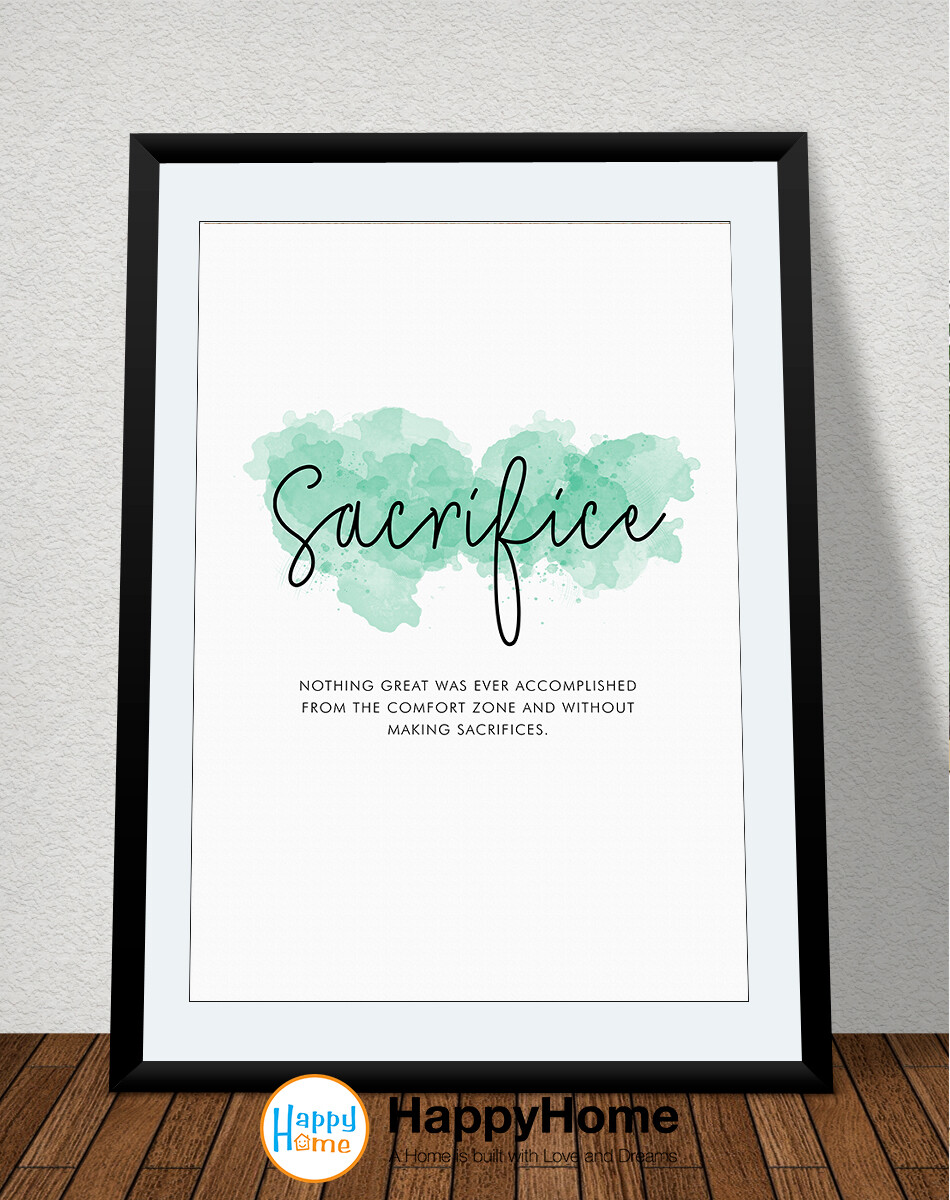Sacrifice Definition Poster Motivational Inspirational Wall Art Office ...