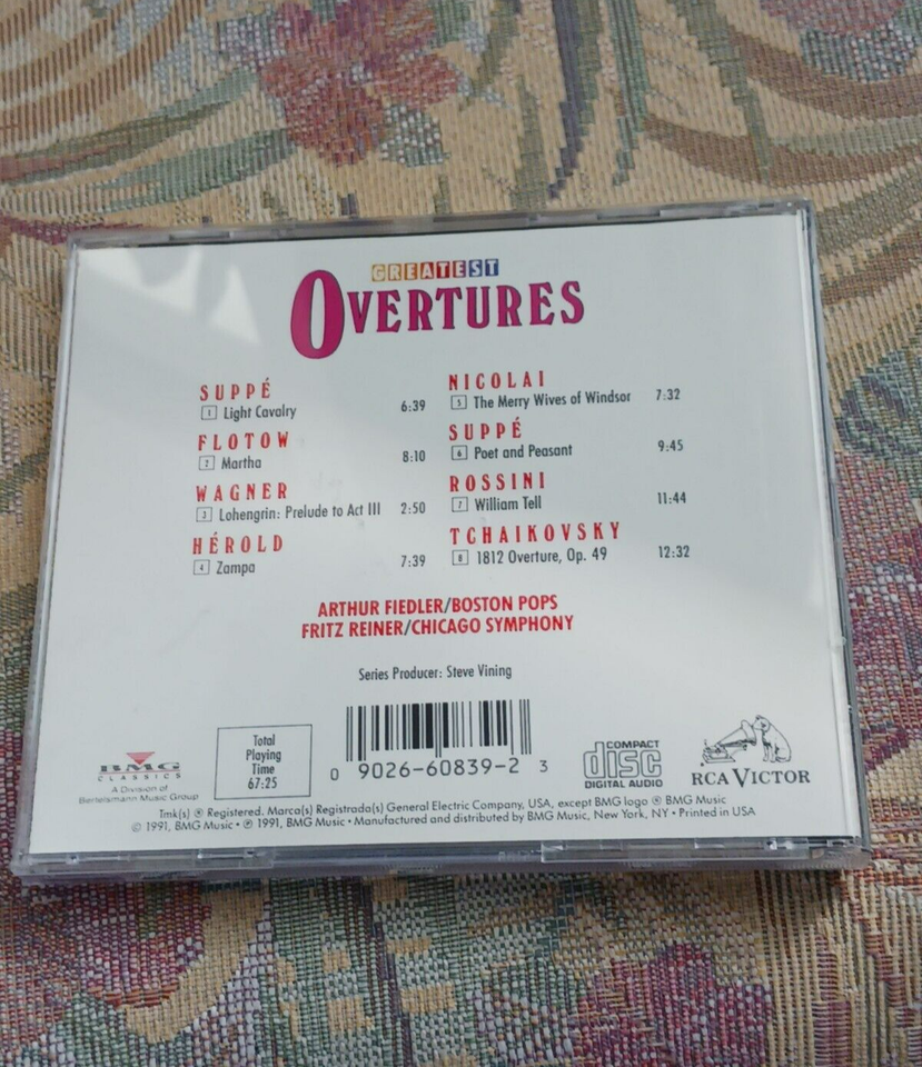 Arthur Fiedler & Fritz Reiner ~ Greatest Overtures-CD--DISC Only-No ...