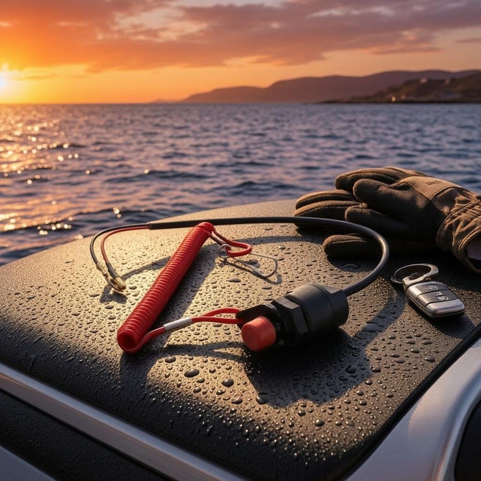 Outboard Engine Kill Switch Push-Button Emergency Stop Switch Metal ...