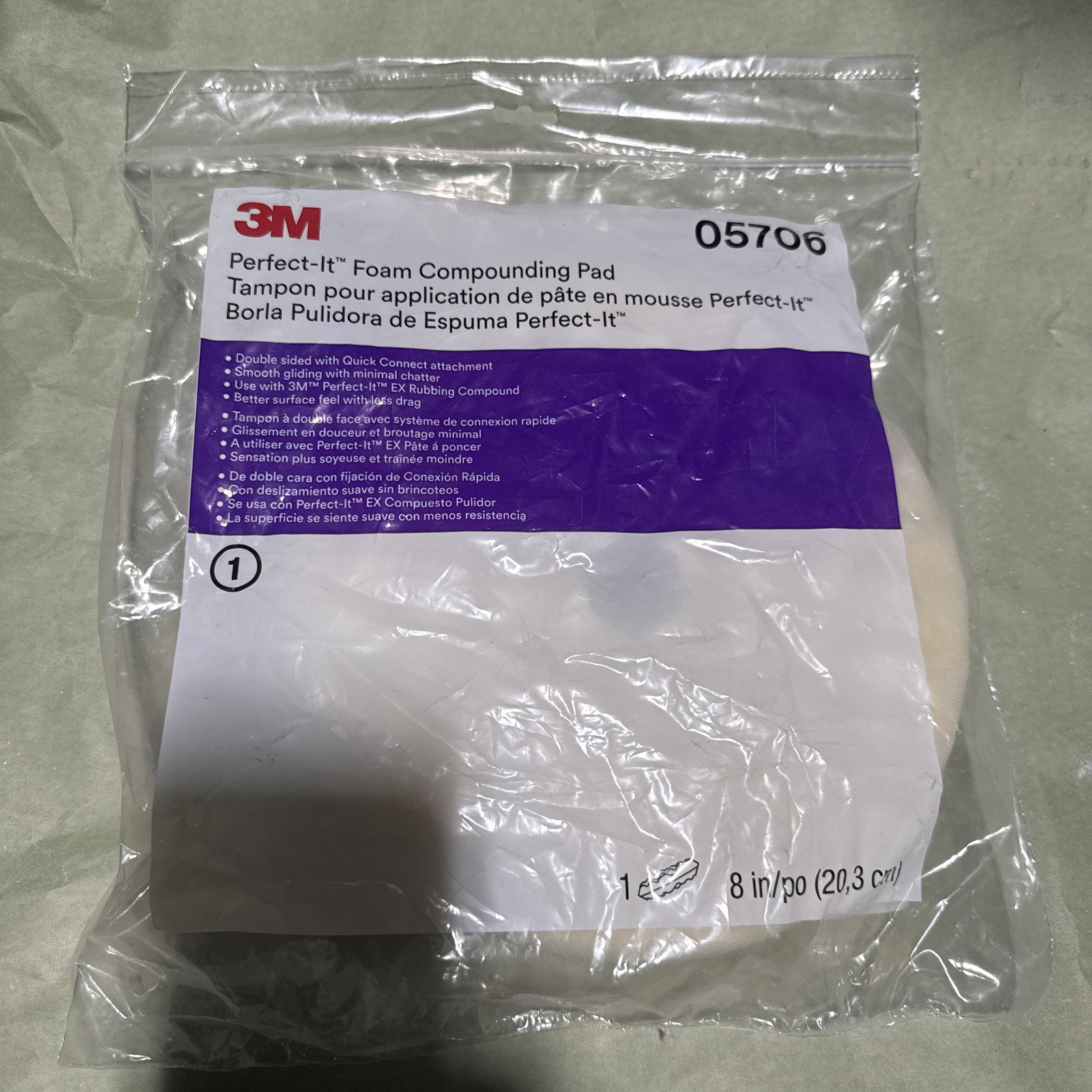 3M™ 05706 Perfect-It™ Foam Compounding Pad, Quick Connect, Double Sided ...