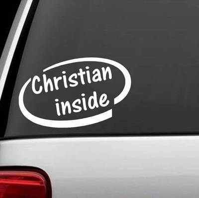CHRISTIAN INSIDE WINDOW DECAL STICKER CAR TRUCK AUTO SUV LAPTOP WALL ...