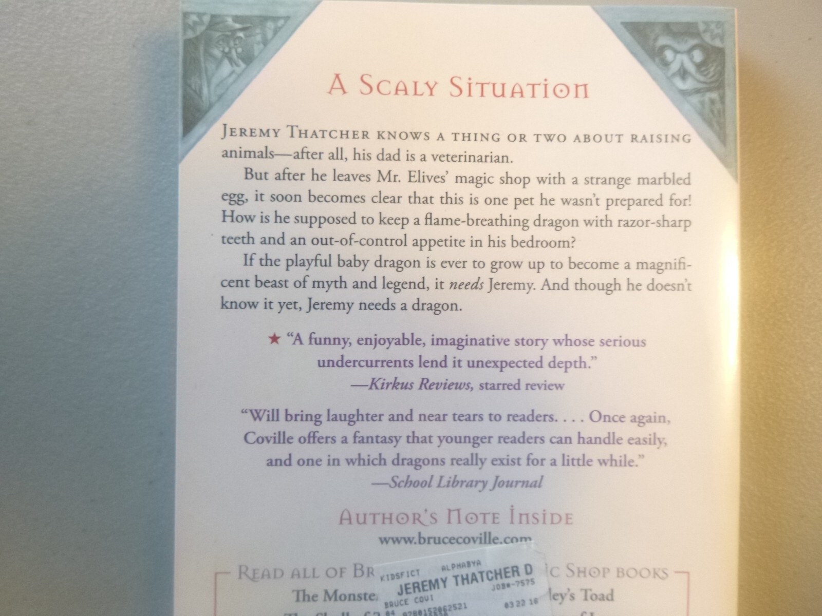 Jeremy Thatcher, Dragon Hatcher : A Magic Shop Book by Bruce Coville ...