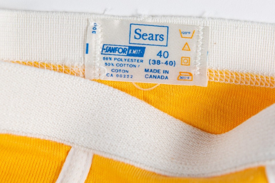 Vintage Sears Underwear - Men's XL Size 38-40" Yellow Briefs | eBay