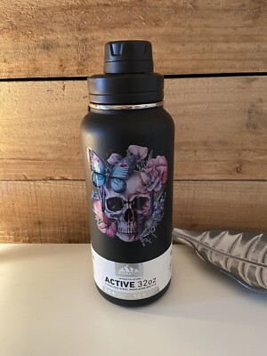 HydraPeak Skulls Floral Butterfly Artisan 32oz Wide Mouth Stainless ...