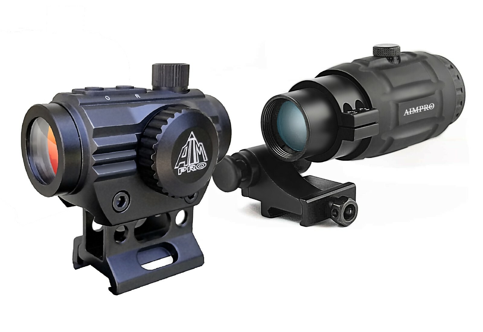 Micro Red Dot Scope with 3x Flip to Side Magnifier Combo - Aimpro Red ...