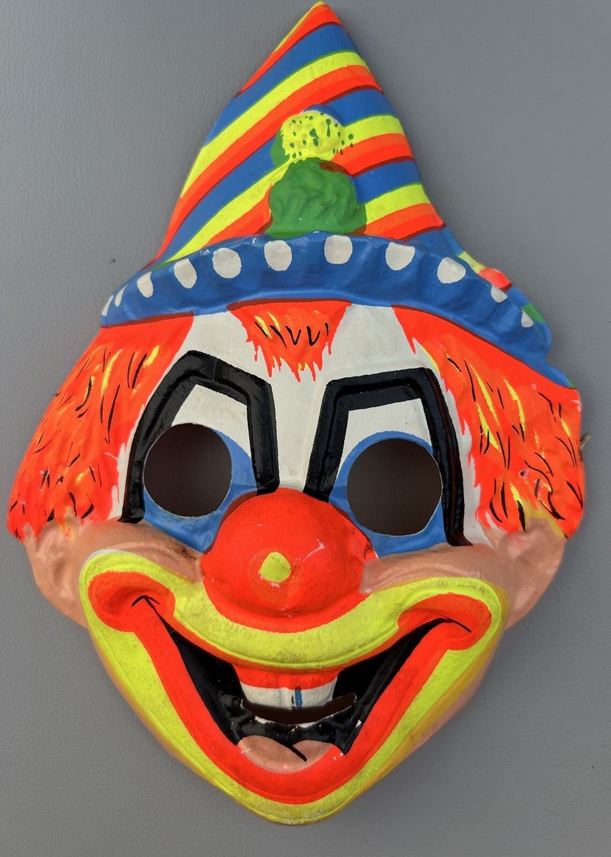 Collectible Vintage 1960s Ben Cooper Clown Halloween Childs Mask