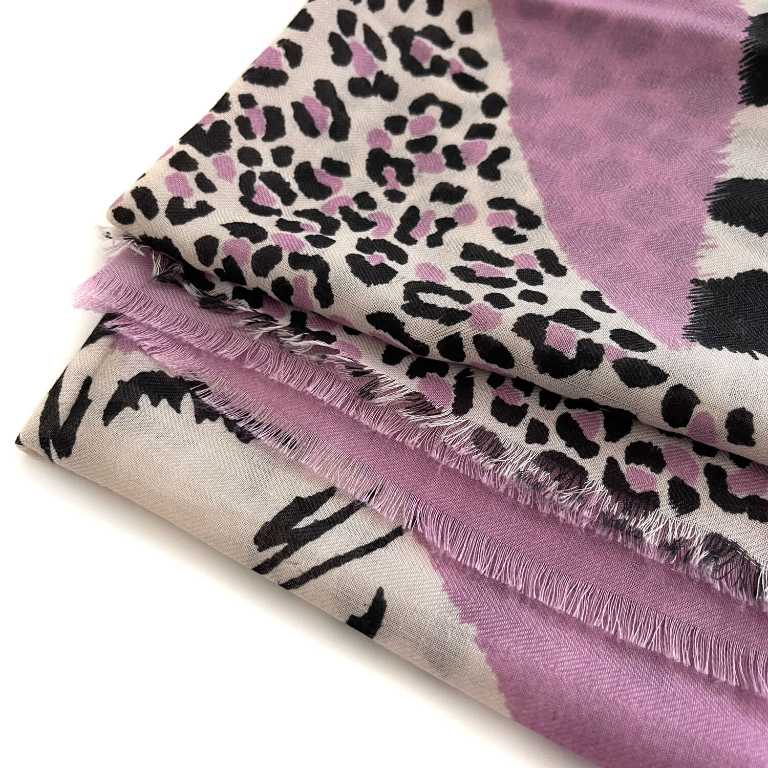 Large Leopard Print Scarf Lilac Purple Black Animal Big Long Cotton ...