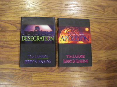 2 Hardcover Left Behind DESECRATION APOLLYON Lahaye Jenkins ...