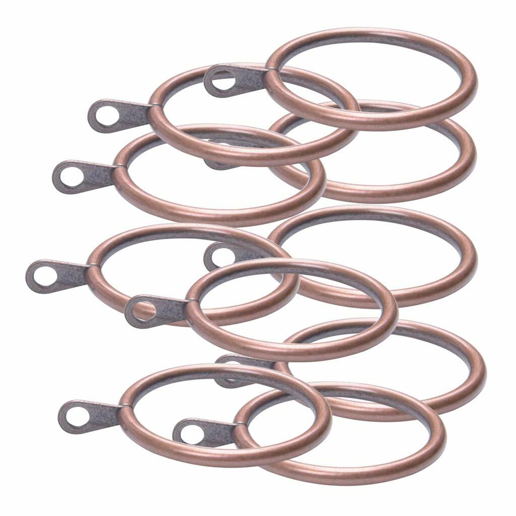 Metal Curtain Rings Copper Hanging Hooks for Heavy duty Curtains Rods ...