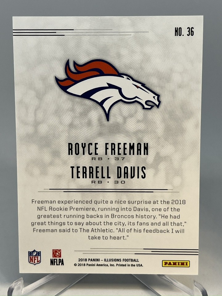 2018 Panini Illusions Royce Freeman Terrell Davis #36 Rookie RC HOF | eBay