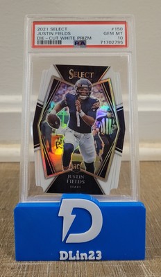 2021 PANINI SELECT JUSTIN FIELDS DIE CUT WHITE PRIZM RC /99 #150 PSA 10 ...