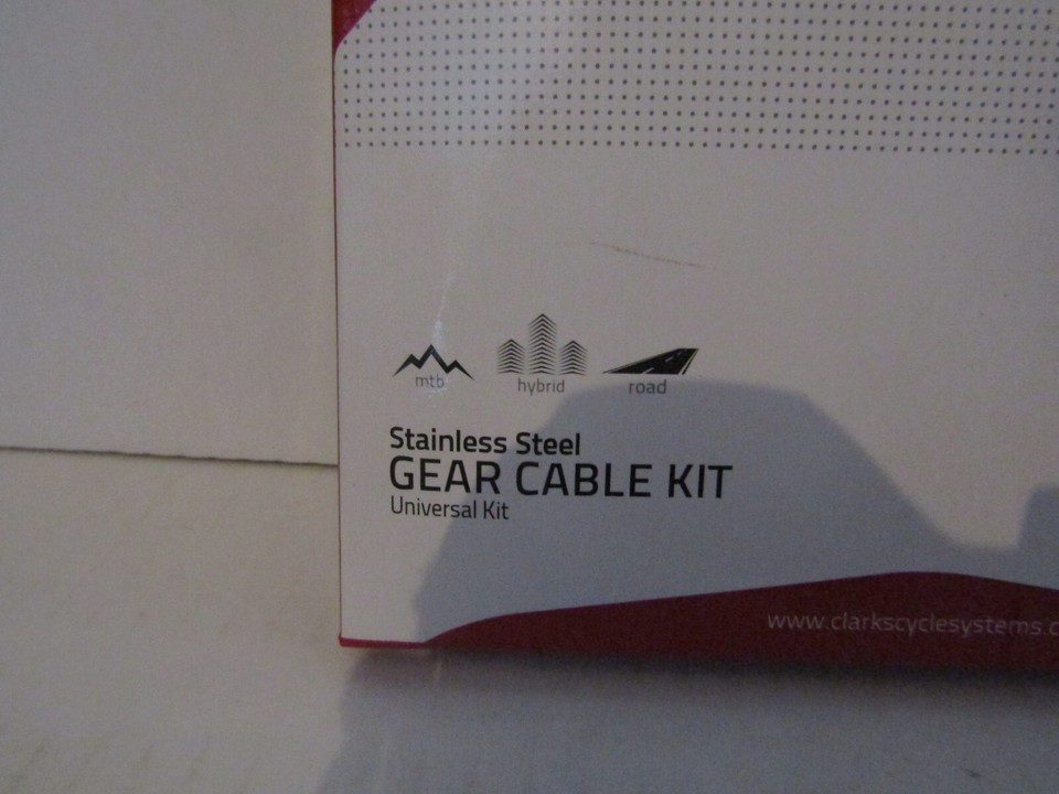 CLARKS Stainless Steel Universal Bike/Cycle GEAR Cable Kit BLACK F&R ...