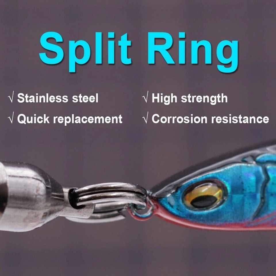 Ball Bearing Swivel with Split Ring Heavy Duty Stainless Steel Fishing ...