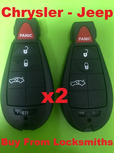 2x Car Key Remote Fob Case Shell Suitable for Jeep Chrysler Dodge 300C ...