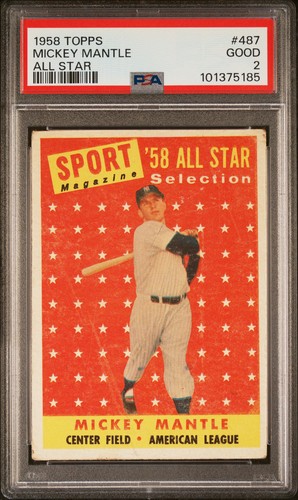1958 TOPPS ALL-STAR #487 MICKEY MANTLE PSA 2 | eBay