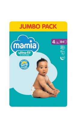 X3 MAMIA Nappie Size 4 Ultra Fit Jumbo Pack, 84 Pack (84 X3 =252) | eBay UK
