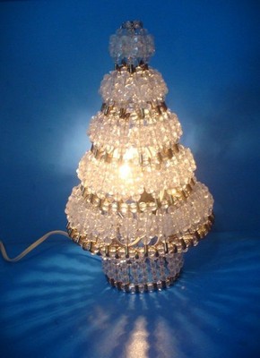 Vtg Christmas Crystal Beaded Safety Pin Tree 11 1/2" w Light Cord | eBay