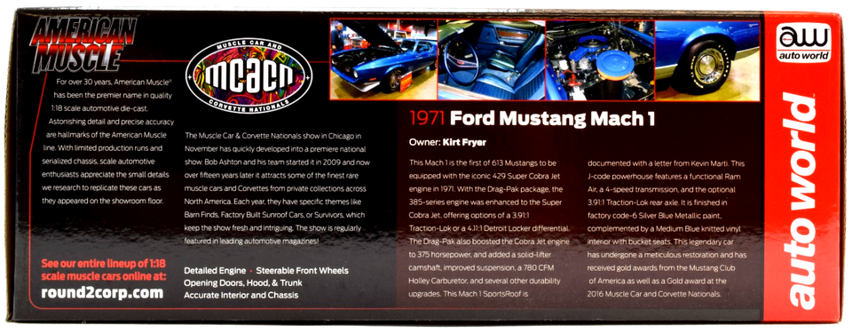 Auto World MCACN 1971 Ford Mustang Mach 1 1:18 Scale Diecast Car ...