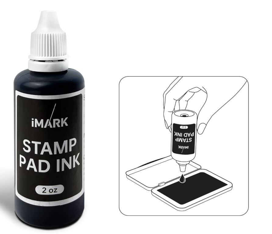 iMARK Premium Refill Ink for Self-Inking Stamps Daters Stamp Pads 2 oz ...