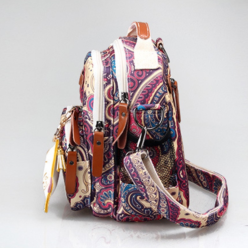 New Women's BOHO CHIC Multi Tier Travel Backpacks Shouder Bags Canvas ...