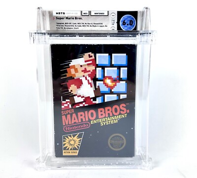 NES Super Mario Bros 1 CIB Complete Black Box WATA 6.0 Oval Seal Early ...