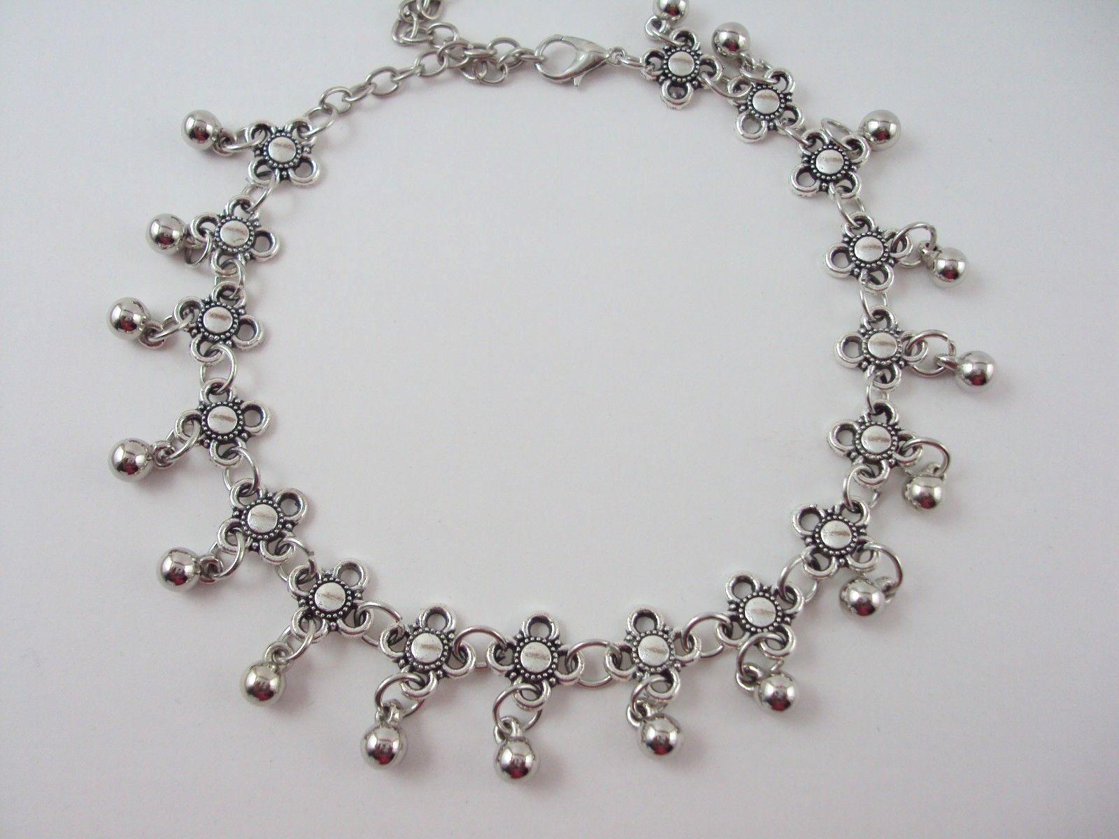 Silver Ankle Bracelet Jingle Ball Chime Anklet Mesh Boho Coins Festival ...