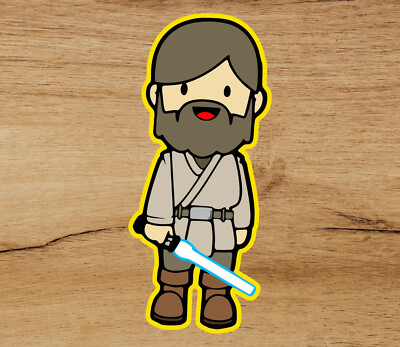 Fan Art Kawaii Star Wars Obi-Wan Kenobi Premium Vinyl Sticker 3.5 ...