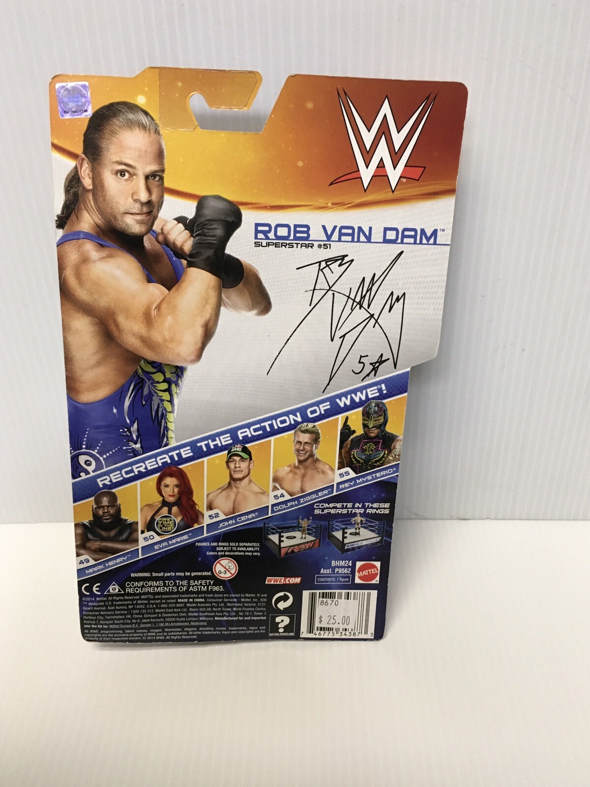 WWE Basic 51 ROB VAN DAM Mattel Action Figure RVD ECW Dragon Singlet ...