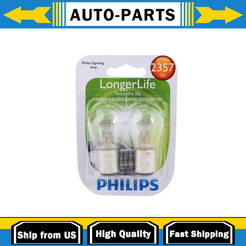 2pcs Philips LongerLife Bulbs (2357) Brake Light Bulb Miniatures Pair ...
