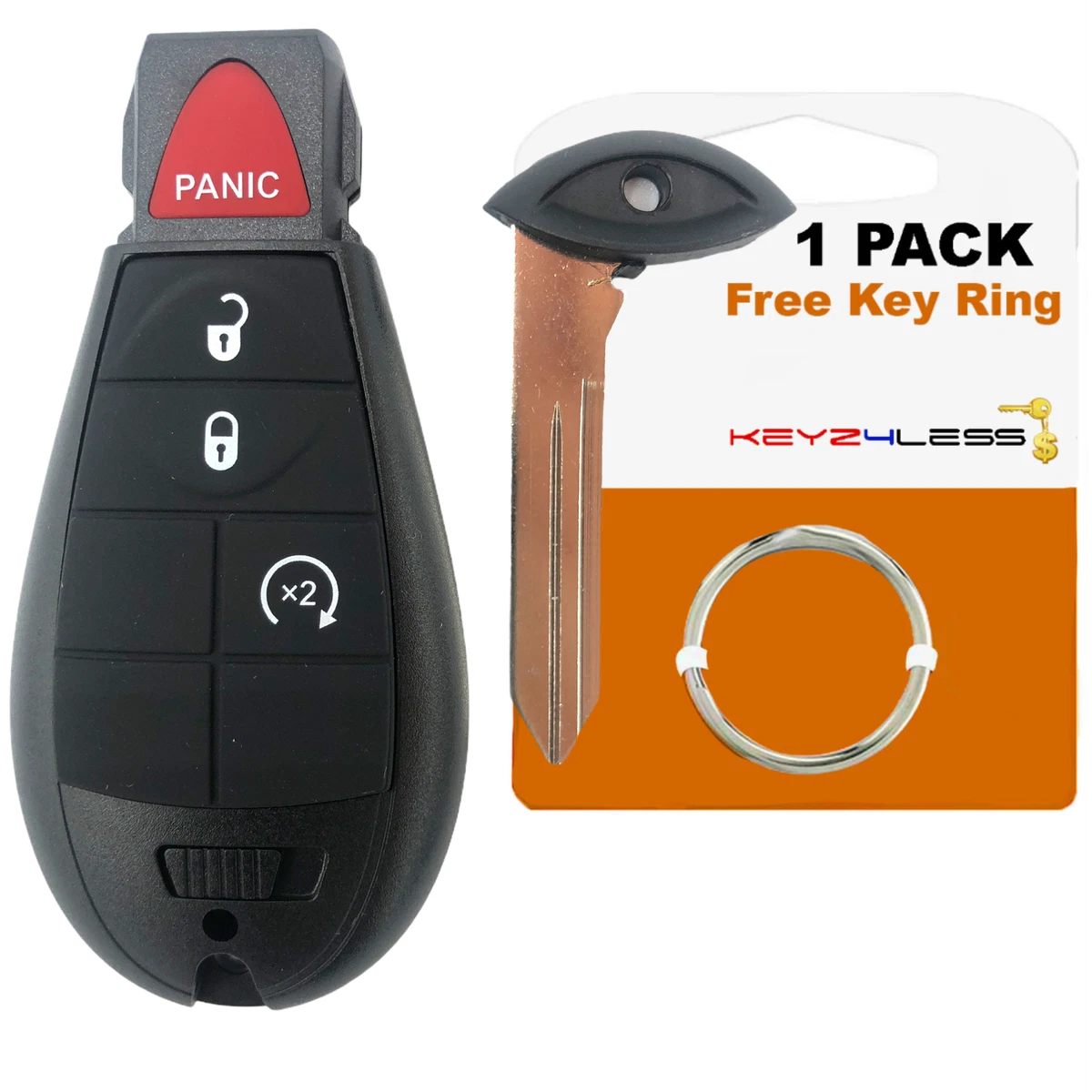 2013-2017 Dodge Ram 4-Button Smart Key Fob (GQ453T-4B-FOB), 50% OFF