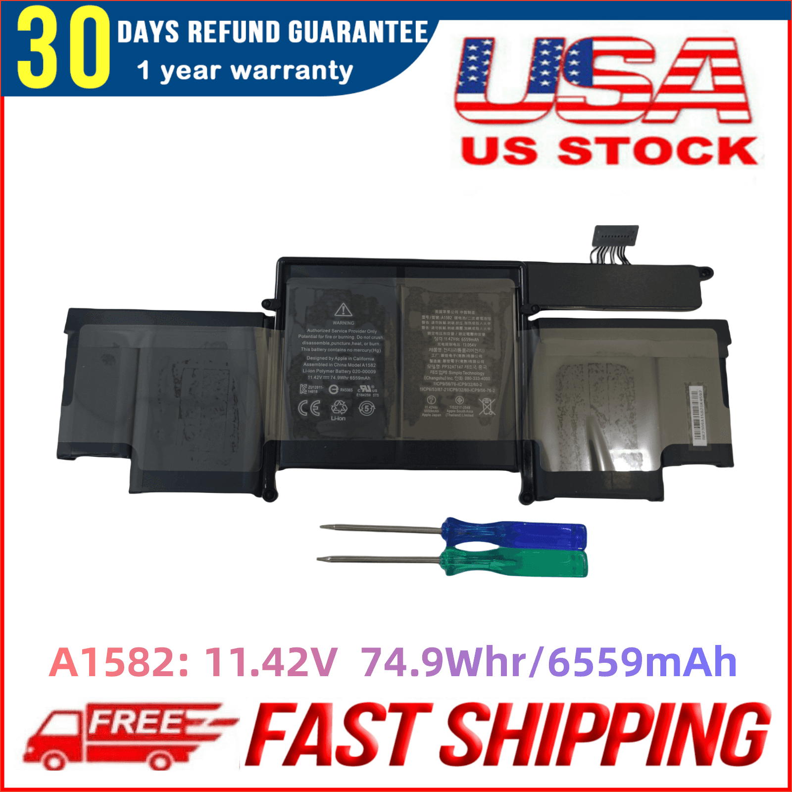 Genuine A1582 A1502 Battery for MacBook Pro 13'' Retina Early 2015 Mid ...