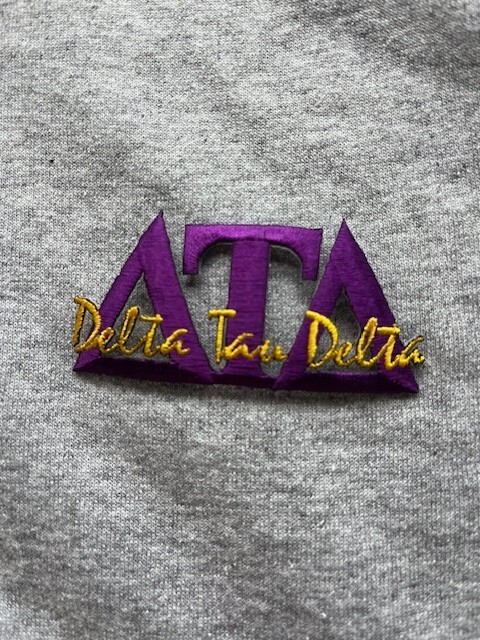 Delta Tau Delta Gray Hoodie w/Embroidered Letters sz 2XL | eBay