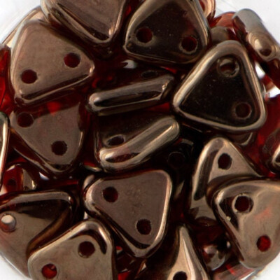 6mm Silversheen Ruby CzechMates Triangle 2 Hole Glass Beads (50) | eBay