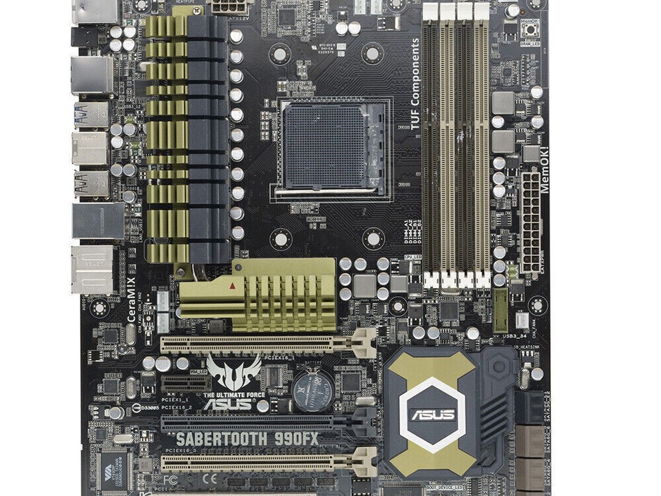 ASUS SABERTOOTH 990FX Socket AM3+ DDR3 AMD 990FX USB3.0 SATA ATX ...