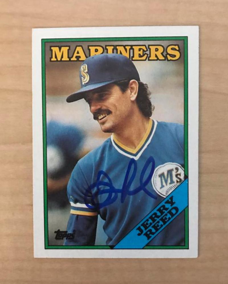 JERRY REED SEATTLE MARINERS SIGNED AUTOGRAPHED 1988 TOPPS CARD #332 W ...