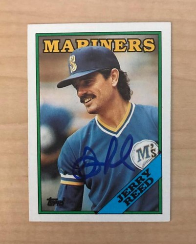 JERRY REED SEATTLE MARINERS SIGNED AUTOGRAPHED 1988 TOPPS CARD #332 W ...