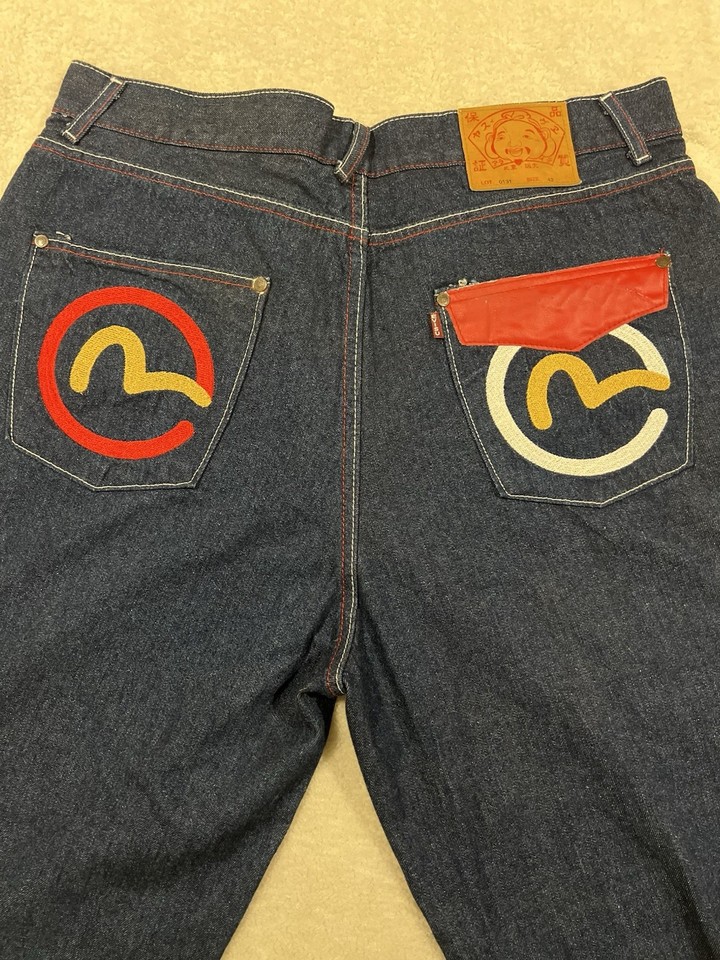 Vintage Mens Evisu Indigo Genes Made In Japan Blue Denim Jeans Size 42 ...