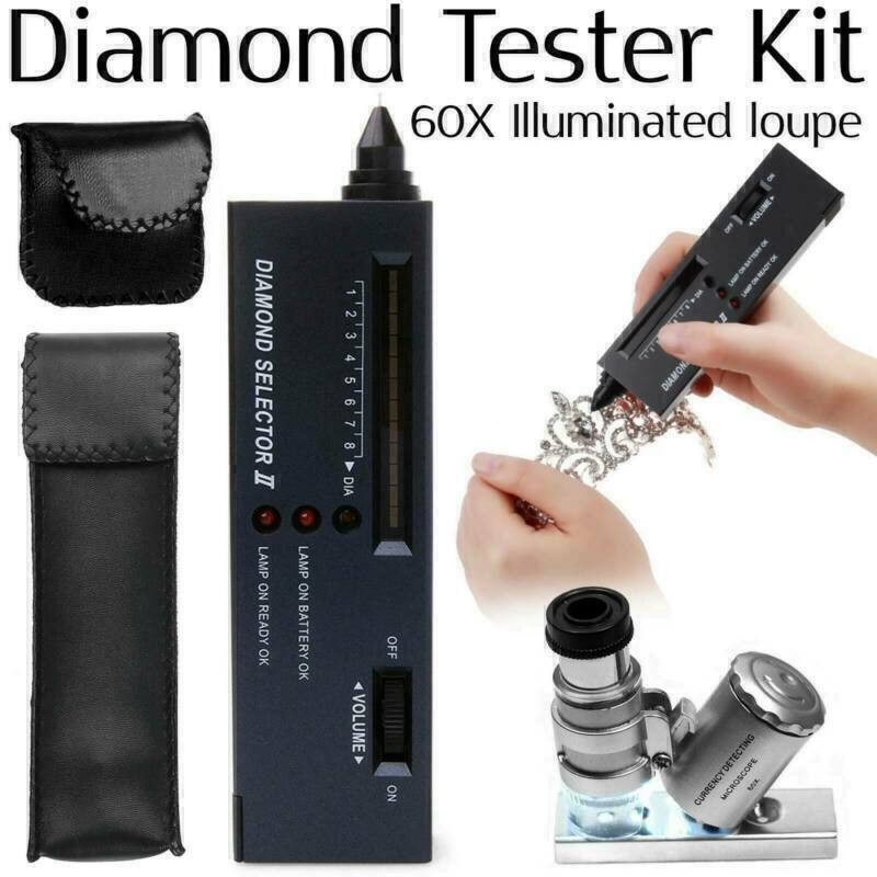 1 Set Gold Silver Diamond Tester Gemstone Test Kit Digital Electronic ...