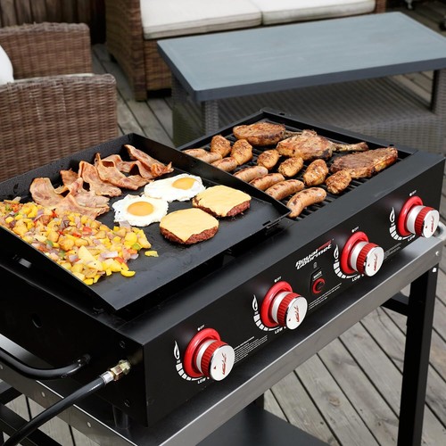 4 Burner Tabletop BBQ Gas Grill Griddle Combo Portable Propane Camping ...