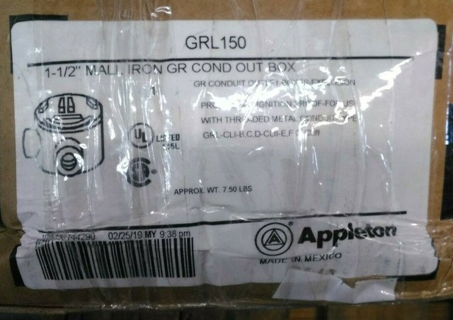 Appleton Electric GRL150 Conduit Outlet Body Iron L NOS for sale online ...