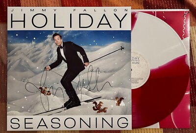 Jimmy Fallon Holiday Seasoning SIGNED Christmas Vinyl Peppermint Swirl ...