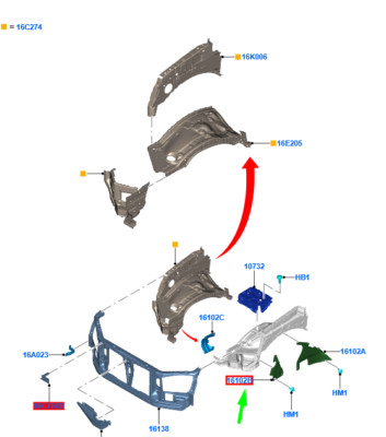 FORD RANGER T6 MK1 Front Left Wheelhouse Trim 2396656 NEW GENUINE | eBay UK