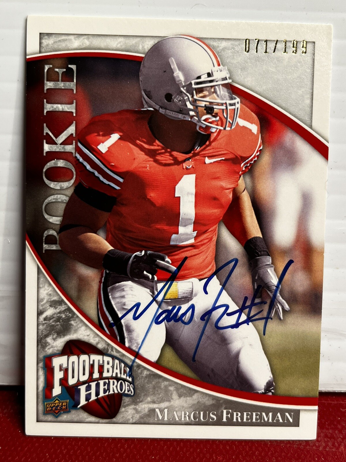 2009 Upper Deck Football Heroes - Marcus Freeman #123 Silver Autographs ...