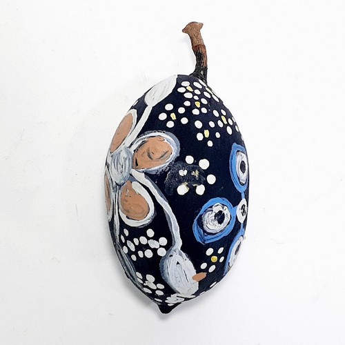 Australian Aboriginal Boab Nut - Indigenous Hand Painted Flower & Dot ...