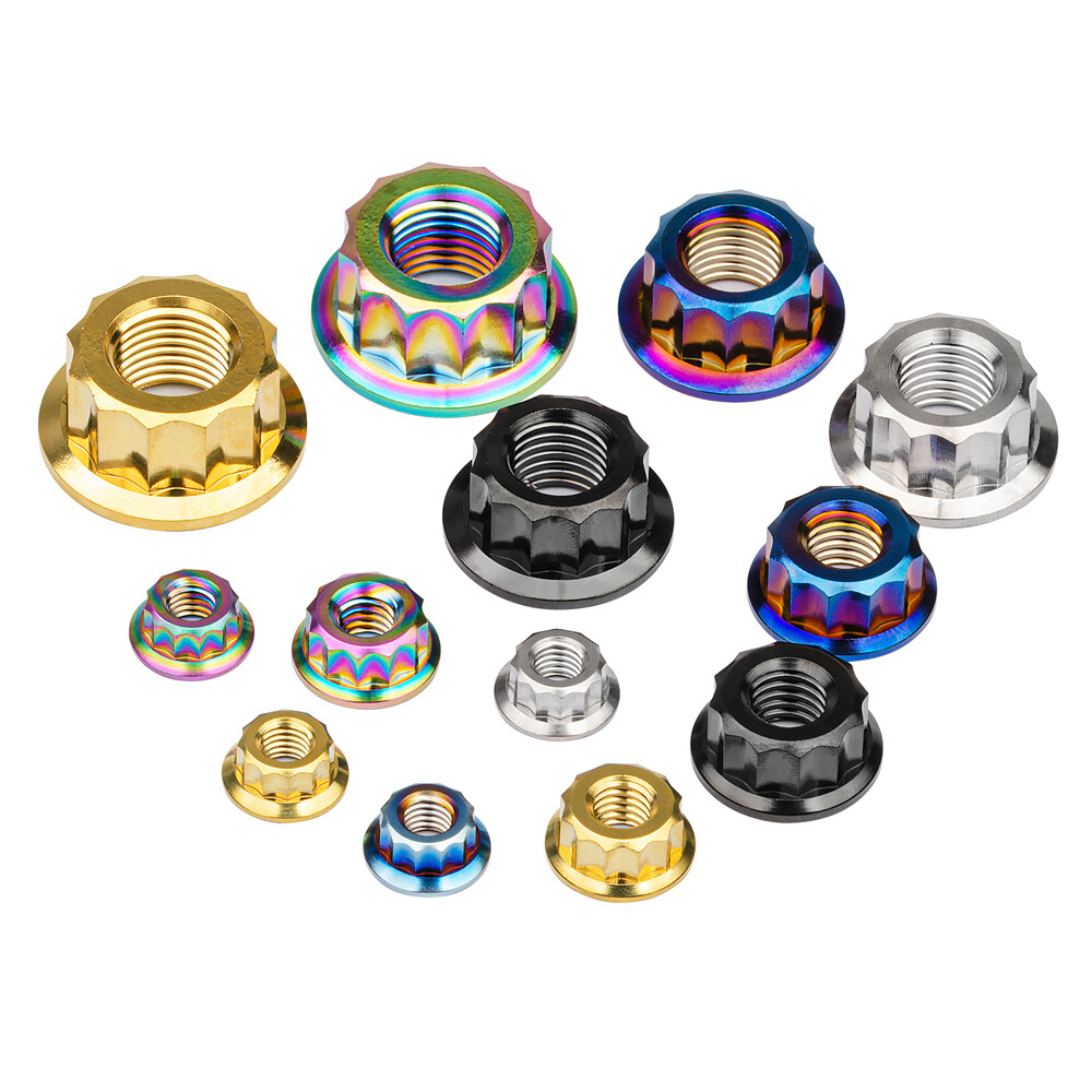 M5/M6/M8/M10/M12 Titanium Bi Hex Flange Nut 12 point Ti sprocket gr5 ...