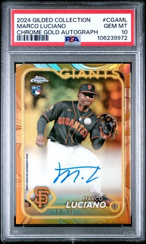 2024 Topps Gilded Collection Chrome Gold /99 Marco Luciano Rookie Auto ...
