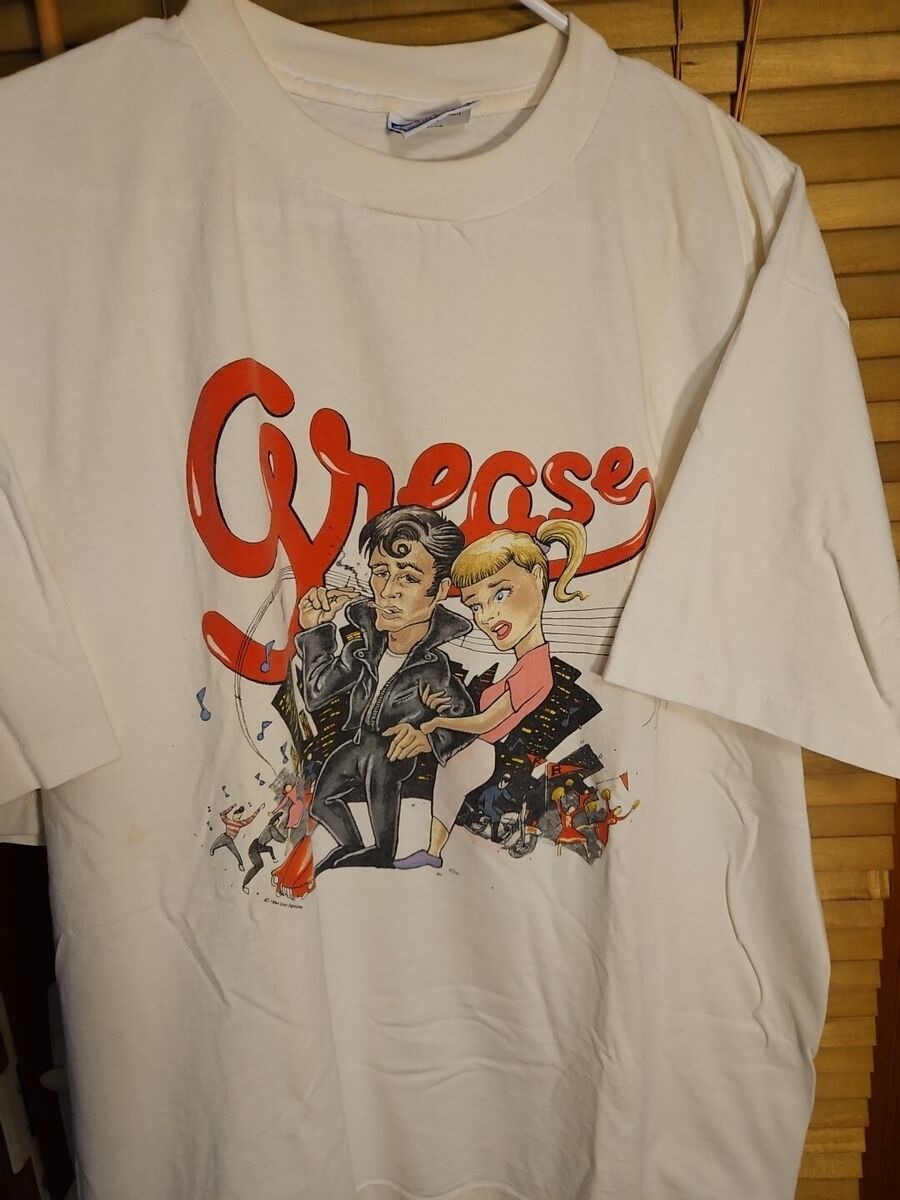 Vintage 90s 1994 Grease Movie Promo Sony Caricature Tee T Vintage 90s 1994 Grease Movie Promo Sony Caricature Tee T