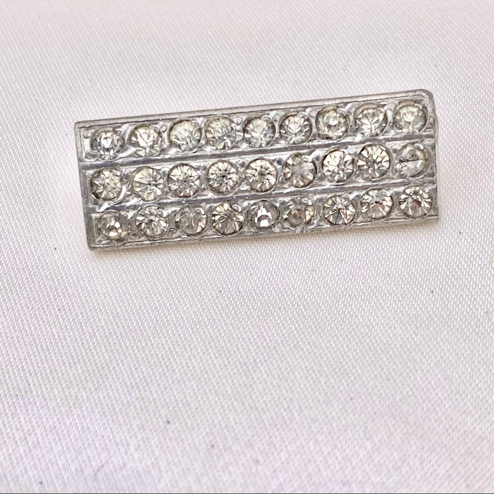 Vintage 1930’s Era Rectangle Rhinestone Row Scatter B… - Gem